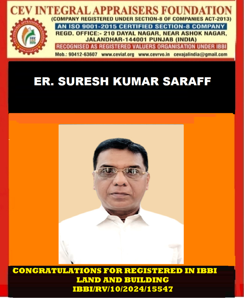 ER. SURESH KUMAR SARAFF REGISTERED IN IBBI